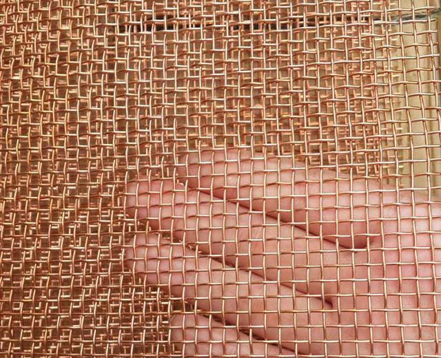 Red copper wire mesh